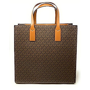 Michael Kors KENLY LARGTE TOTE SHOULDER BAG SATCHEL (Brown PVC)