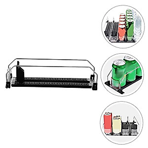 DOITOOL Beverage Organizer Glide Refrigerator Organizer Freezer Organizer Drink Manager Plastic Automatic Black Vending Machine Plastic Organizer Drink Sliding Organizer