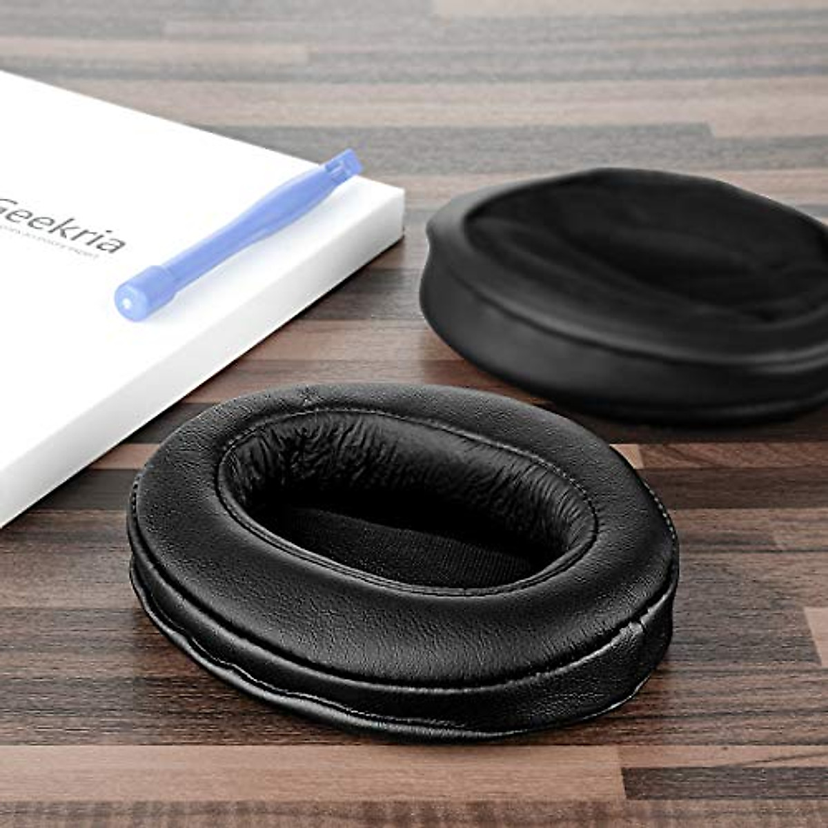 Geekria QuickFit Replacement Ear Pads for Sony MDR-1ABT, MDR-1RBT, MDR-1RNC Headphones Ear Cushions, Headset Earpads, Ear Cups Cover Repair Parts (Black)