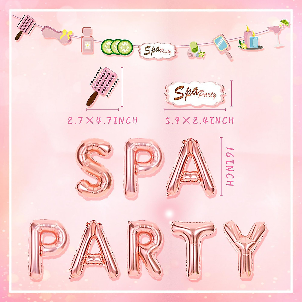 LaVenty 2 PCS Spa Party Balloons Spa Party Decoration Nail Polish Banner Spa Party Banner Spa Theme Birthday Party Salon Party Decoration Makeup Party Decoration