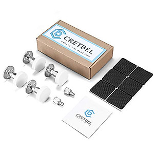CRETBEL 4PCS Adjustable Bed Frame Anti-Shake Tool (Upgraded) for Loft Beds, Headboard Stoppers with Free Furniture Pads and Screws, Protect The Wall from Banging, Easy to Install (1.1-2.5in)