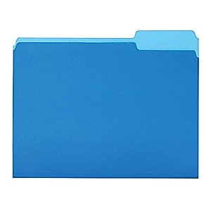 Amazon Basics File Folders, Letter Size, 1/3 Cut Tab, Blue, 36-Pack