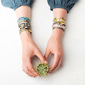 Townshine Tile Bracelet Multicolor Bohemian Style Japan Miyuki bead Elastic Bracelet for Women