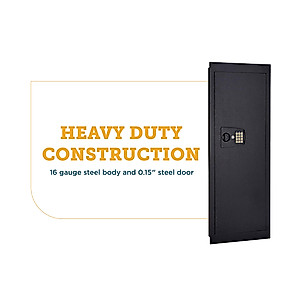 SnapSafe in Wall Long Gun Safe - Secure Heavy Duty Flush Security Safe with Digital Keypad - Use as a Gun Cabinet, Rifle Safe, or Home Safe for Valuables - Installs in Minutes, 44 x 16.25 x 4 Inches