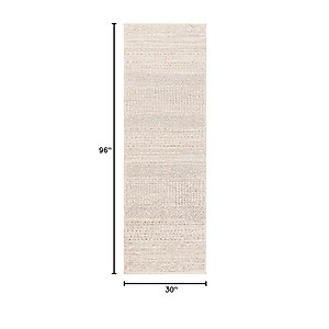 Livabliss Anya Neutral and Gray Shag Area Rug 2'6" x 8'
