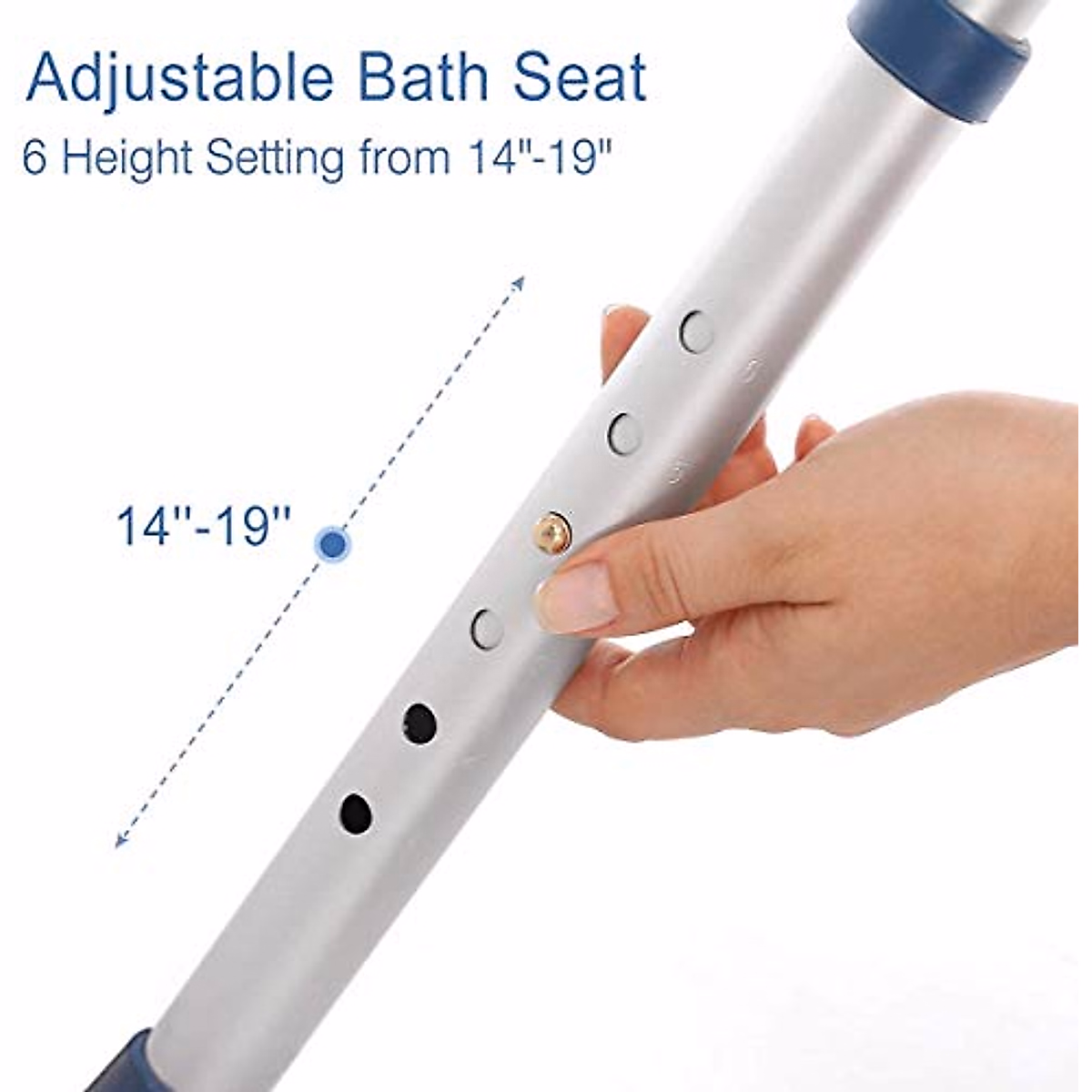 GreenChief Shower Chair with Back Removable - Small Shower Stool for Inside Shower, Narrow Bathtub Chair, Adjustable Shower Seat for Seniors, Elderly, Handicap, Disabled (300 LBS)