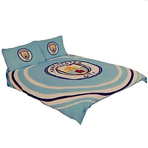 Manchester City FC Pulse 2 Piece UK Double/US Full Sheet Set, 1 x Double Sided Sheet and 2 x Pillowcases