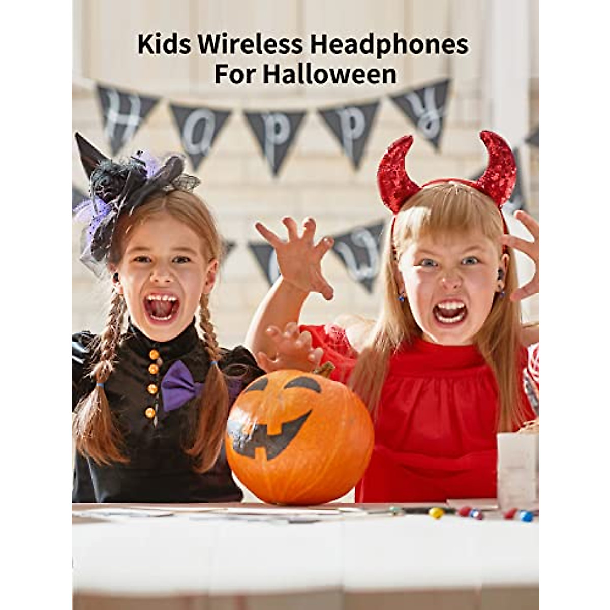 Togetface Kids Bluetooth Earbuds, Wireless Earbuds for Kids with Cute Charging Case, Stereo TWS Wireless Earphones with Mic for Exercise, Bluetooth 5.1 Earphones for iPhone and Android as Gift