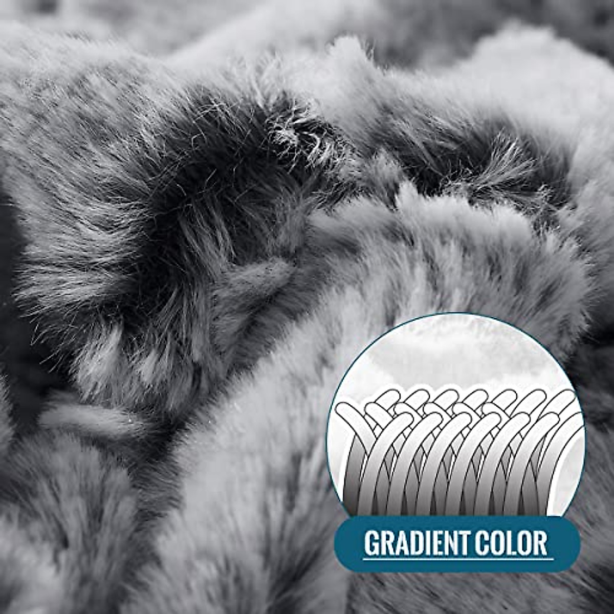 KAWAHOME Faux Fur Blanket King Size Winter Super Soft Cozy Warm Fluffy Plush Blanket Quatrefoil Pattern for Couch Sofa Bed, 108" X 90" Dark Grey