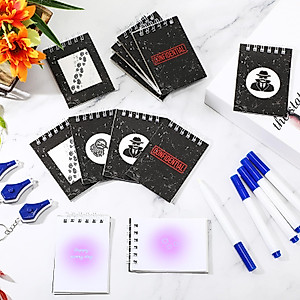 Qilery 72 Pcs Detective Spy Party Favors Include Mini Spiral Notebooks Flashlights With Keychain Invisible UV Light Pens ID Card Holders for Escape Room Birthday Party Supplies Decorations