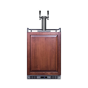 Summit Appliance SBC682PNRTWIN Panel Ready 24" Wide Built-in Kegerator, Panels Not Included, 5.6 cu.ft Capacity, Twin Tap System, Automatic Defrost, Digital Thermostat, Memory IC Function