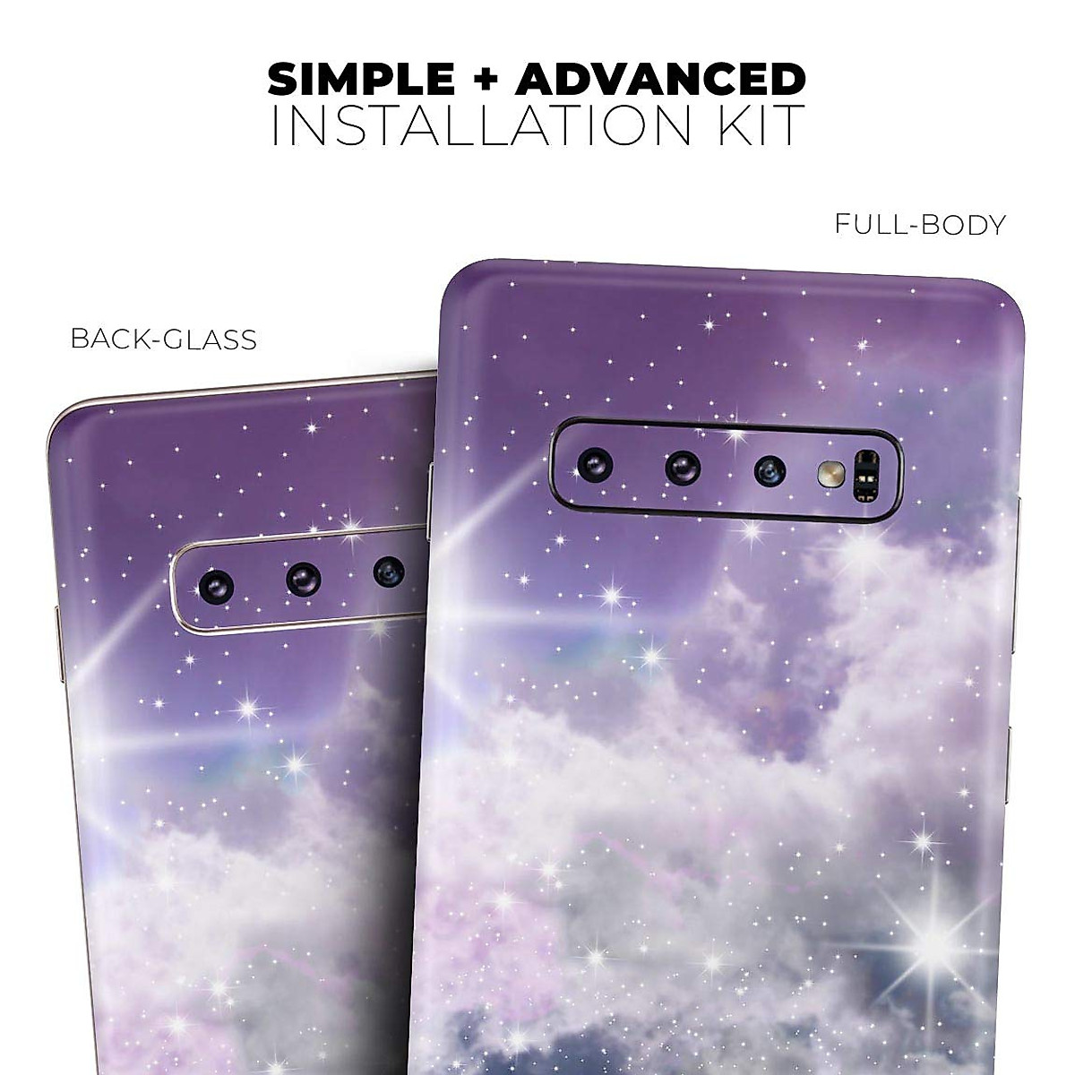 DesignSkinz Sparkly Space Protective Vinyl Decal Wrap Skin Cover Compatible with The Samsung Galaxy S20 (Screen Trim & Back Glass Skin)