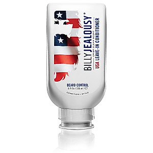 Billy Jealousy Original Beard Control Leave In Beard Conditioner for Men with Aloe Leaf Juice and Jojoba Seed Oil, Softens Hair and Skin, Light Hold with Matte Finish, 8 Fl Oz