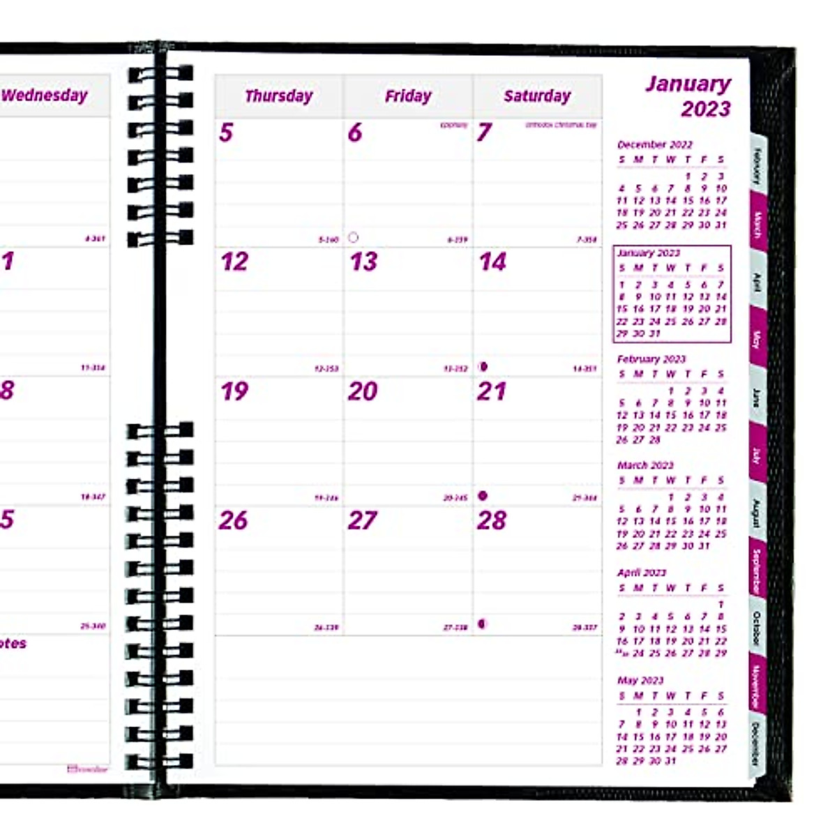 Brownline 2023 CoilPro Monthly Planner, 14 Months, December 2022 to January 2024, Twin-Wire Binding, 8.875" x 7.125", Black (CB1200C.BLK-23)
