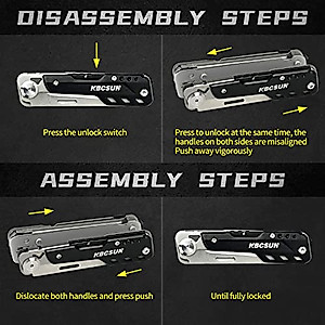 KBCSUN Pocket Knife Multitool Detachable Survival Tactical Knife Folding, Christmas Gifts for Men Dad Boyfriend for Camping Fishing Hiking Hunting