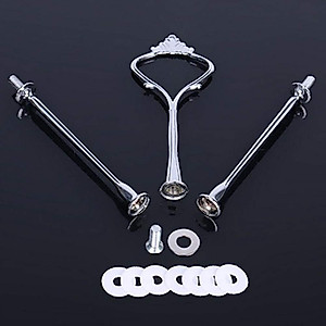 Bluelanss Tiered Tray Hardware for Cake Stand Cake Plate Crown 3 Tier Cake Stand Fittings Hardware Holder for Wedding Party Cupcake Dessert Platter Serving Stand Decoration Pink