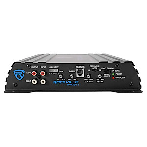 Rockville RV12.1C 600w 12" Loaded Car Subwoofer Enclosure+Mono Amplifier+Amp Kit,Black