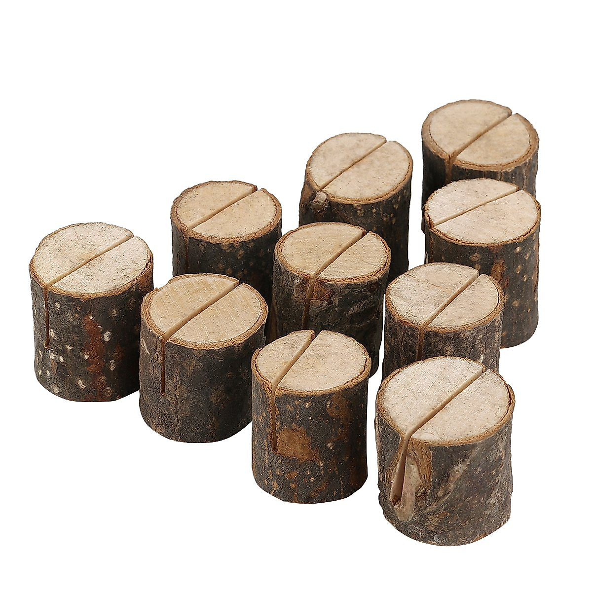 OULII Wedding Place Wooden Card Holders Table Number Stands for Home Party Decorations Pack of 10