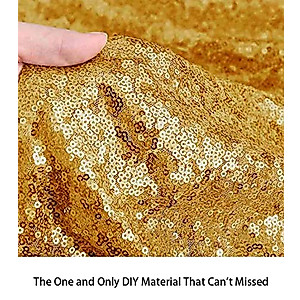 12 Feet 4 Yards Sequin Fabric, by The Yard, Sequin Fabric, Tablecloth, Linen, Sequin Tablecloth, Table Runner (Gold)