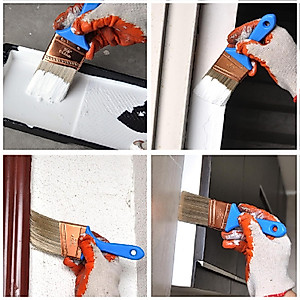 Great Andrew 10 Pack Professional Paint Brushes (4" 3" 2" 2.5" 1.5" 1" Flat & Angle) Painters Paint Brush Set, Paint Brushes for Walls, Painting Brushes Bulk, House Painting Tool Set Kit