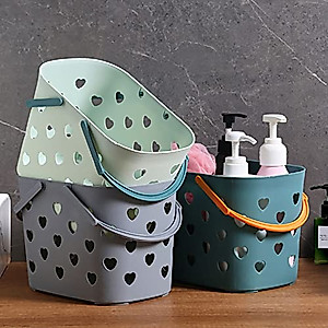 WeiMeet 4 Pieces Portable Shower Caddy Basket Bathroom Shower Organizer Basket Organizer Bin Plastic Storage Caddy Basket with Handle for College, Dorm, Bathroom, Garden, Cleaning Supplies