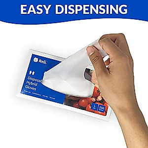 Reli. Disposable Gloves, Medium (1000 Pack Bulk) (S/M/L/XL Available), Hybrid Plastic Gloves Disposable - Latex Free/Powder Free, Clear Disposable Gloves for Hand Protection/Food Handling (Med)