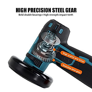 YInonma Angle Grinder, 12V Cordless Brush Angle Grinder Kit, Ginding disc 3 Inch/76mm, Lightweight Angle Grinder Tool w/ 2PCS 1300mAh Lithium-Ion Battery & Char-ger, Ergonomic Button Position for R