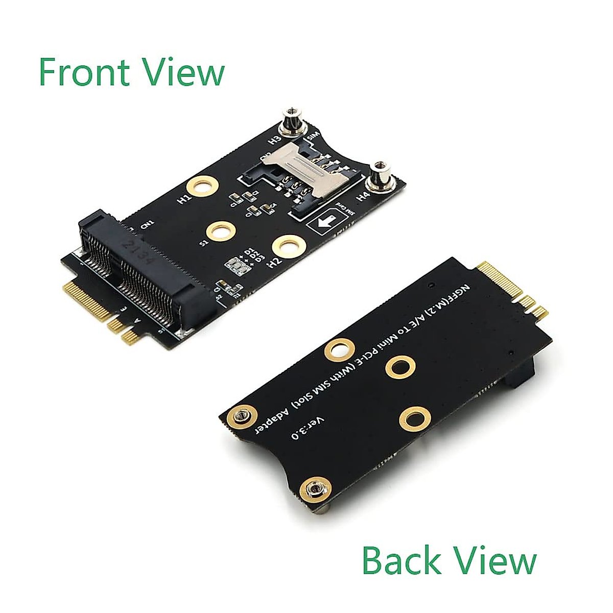 Mini PCI-E to M.2(NGFF) Key A/E Adapter with SIM Card Slot