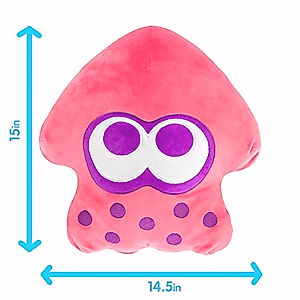 Club Mocchi-Mocchi- Nintendo Splatoon 3 Plush — Neon Pink Inkling Squid Plushie — Collectible Squishy — 15 Inch