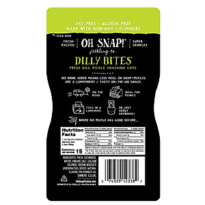 Oh Snap! Pickling Co., Dilly Bites Fresh Dill Pickle Snacking Cuts, 3.5 oz. (6 count)