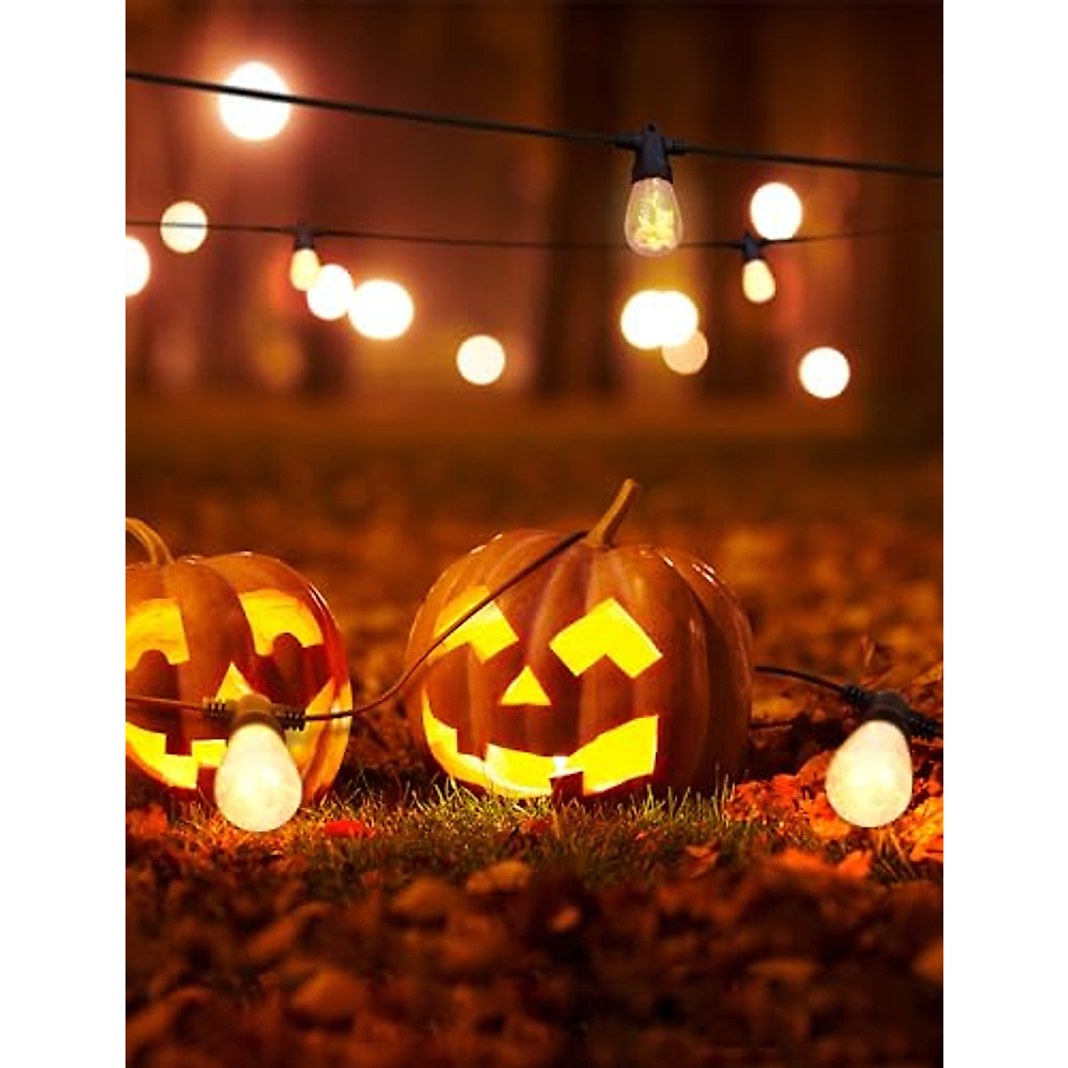 Brightech Ambience Pro Solar Powered LED Outdoor String Lights - 27 Ft Commercial Waterproof Patio Lights with Flaming, Flickering Bulbs - Shatterproof String Lights for Your Halloween, Porch, Deck
