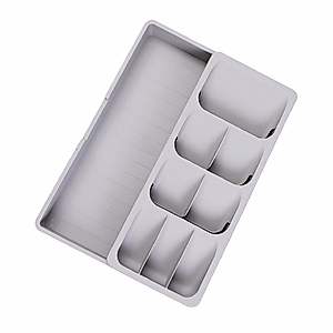 MIAO JIN Cutlery Expandable Storage Box Kitchen Drawer Storage Tray Adjustable Plastic Spoon Fork Cutlery Organizer Compact Cutlery Manager suitable for kitchen drawers Expandable Cutlery tray