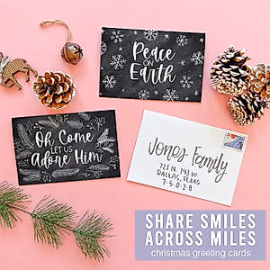 24 Black & White Religious Christmas Cards Boxed With Envelopes, 25 Holiday Party Invitations, Christmas Invite, 50 Holiday Greeting Cards, Blank Winter Postcard Set, Merry Christmas Cards