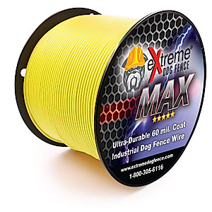 Yellow Maximum Performance Dog Fence Wire - 1000 Ft. 14 Gauge Wire with Ultra Thick 60 Mil Polyethylene Protective Jacket - Designed for Max Life Reliability and Low Signal Loss - Universal Compatible