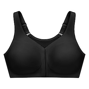 Glamorise Full Figure Plus Size MagicLift Front-Closure Posture Back Bra Wirefree #1265 Black 40K