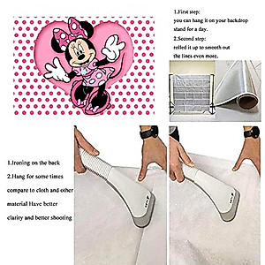 Pink Mouse Baby Shower Backdrop 7x5ft White Background Happy Birthday Backdrop for Girls Birthday Themed Party Backgrounds