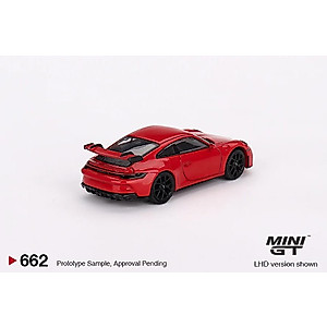 True Scale Miniatures Model Car Compatible with Porsche 911 (992) GT3 Guards Red 1/64 Diecast Model Car MGT00662