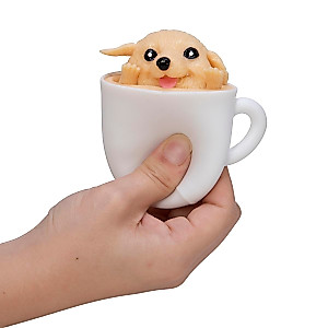 Schylling Pup in a Cup - Squeeze to Reveal Adorable Caffeine-Themed Companions - Style May Vary (Pack of 1)