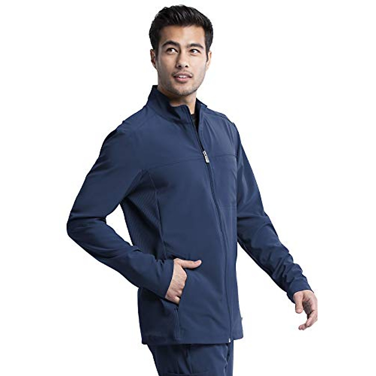 Cherokee Infinity Men Scrubs Jacket Zip Front CK332A, XL, Navy