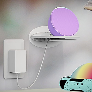 Compatible with Amazon Echo Pop Holder Echo Pop Stand Mount Echo Pop Wall Mount with Integrated Cable Management, No Screws Required, Speaker Accessories Rack (Echo Pop, White, A335), 1 piece