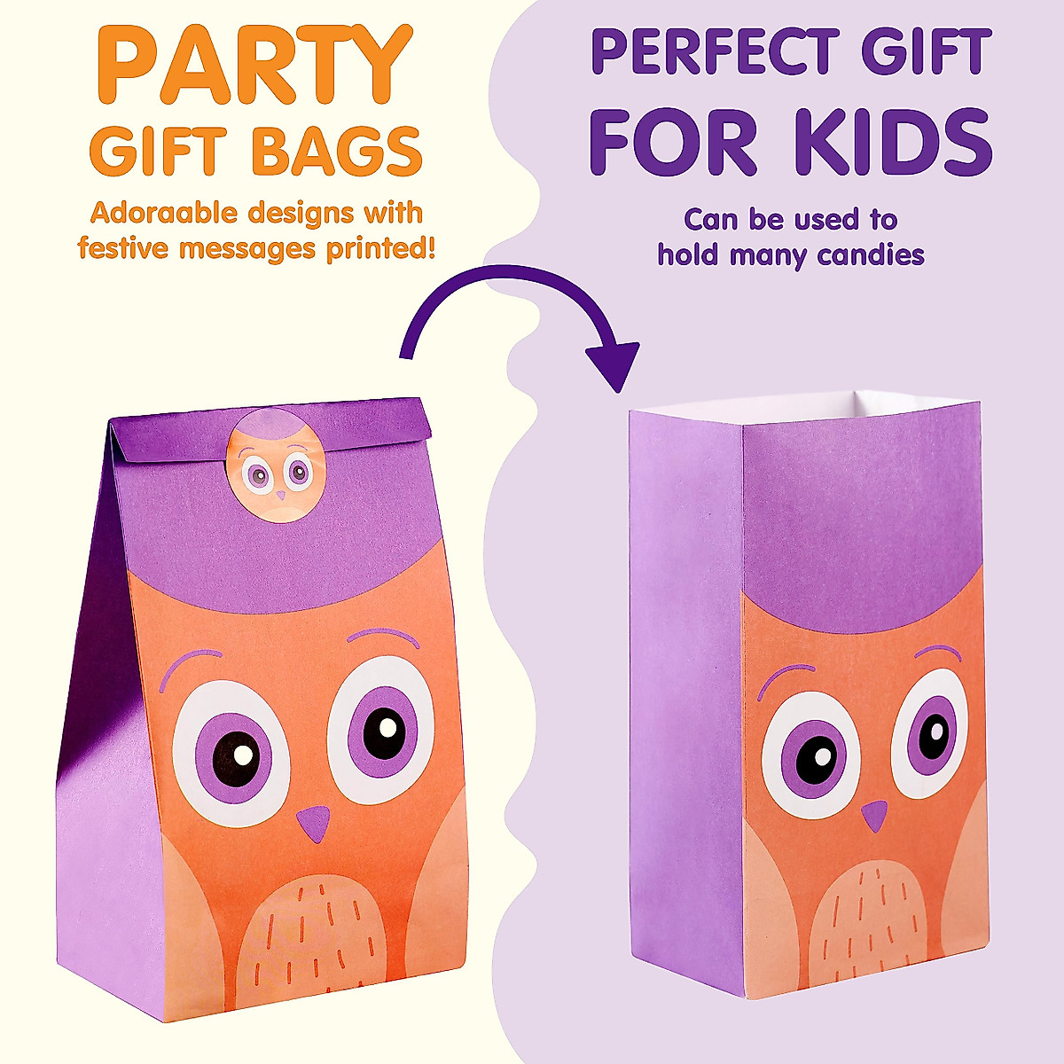 JOYIN 60 PCS Halloween Characters Paper Treat Bags, Trick or Treat Goodie Bags, Candy Bags with Stickers for Halloween Party Favor Supplies