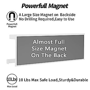 Magnetic Paper Towel Holder for Refrigerator,Kitchen Towel Rack Magnetic Paper Towel Bar Multi Function Made of Iron,Used for Kitchen,Bathroom,Toilet, Drill Free (White, Medium)