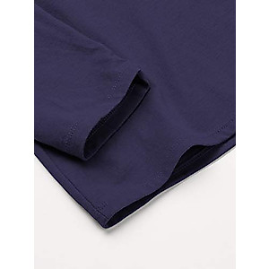 Just My Size Women's Plus Size Vneck Long Sleeve Tee, Hanes Navy, 4X