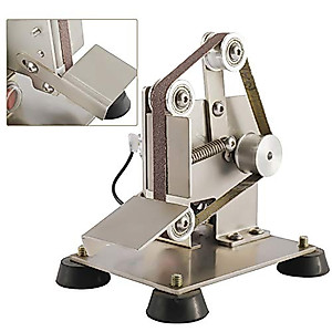DIY Mini Electric Belt Sander Multifunctional Grinding Machine, Electric Knife Apex Edge Sharpener, Small DIY Polishing Machine with 10 pcs Sand Belts