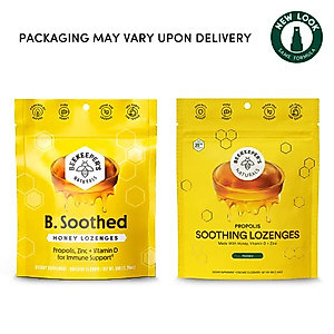 Soothing Honey Cough Drops - Immune Support with Vitamin D, Zinc and Propolis - by Beekeeper's Naturals - Throat Soothing Lozenges, 14 Ct
