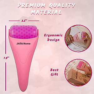 Ice Roller, Cold Facial Ice Roller Massager for Eye Puffiness, Ice Roller For Face, Facial Beauty Ice Roller Skin Care Tools, Ice Rollers for Women Facial Massager for Minor Injury Roller(Pink)