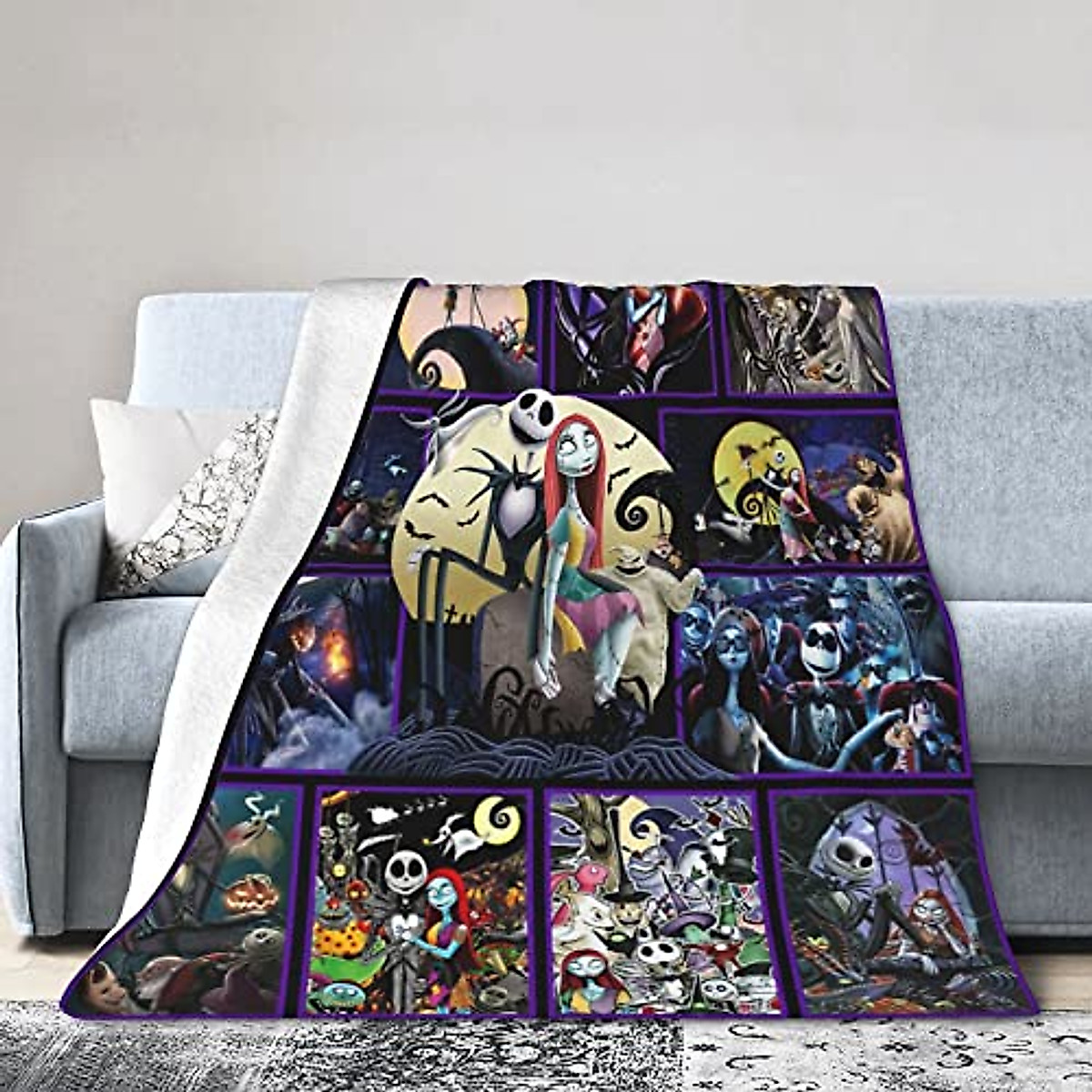 Christmas Blanket Flannel Halloween Throw Blanket Ultra Soft Warm Plush Bedding for Couch Bed Living Room Sofa Kids Children Adults Gifts 60"X50"