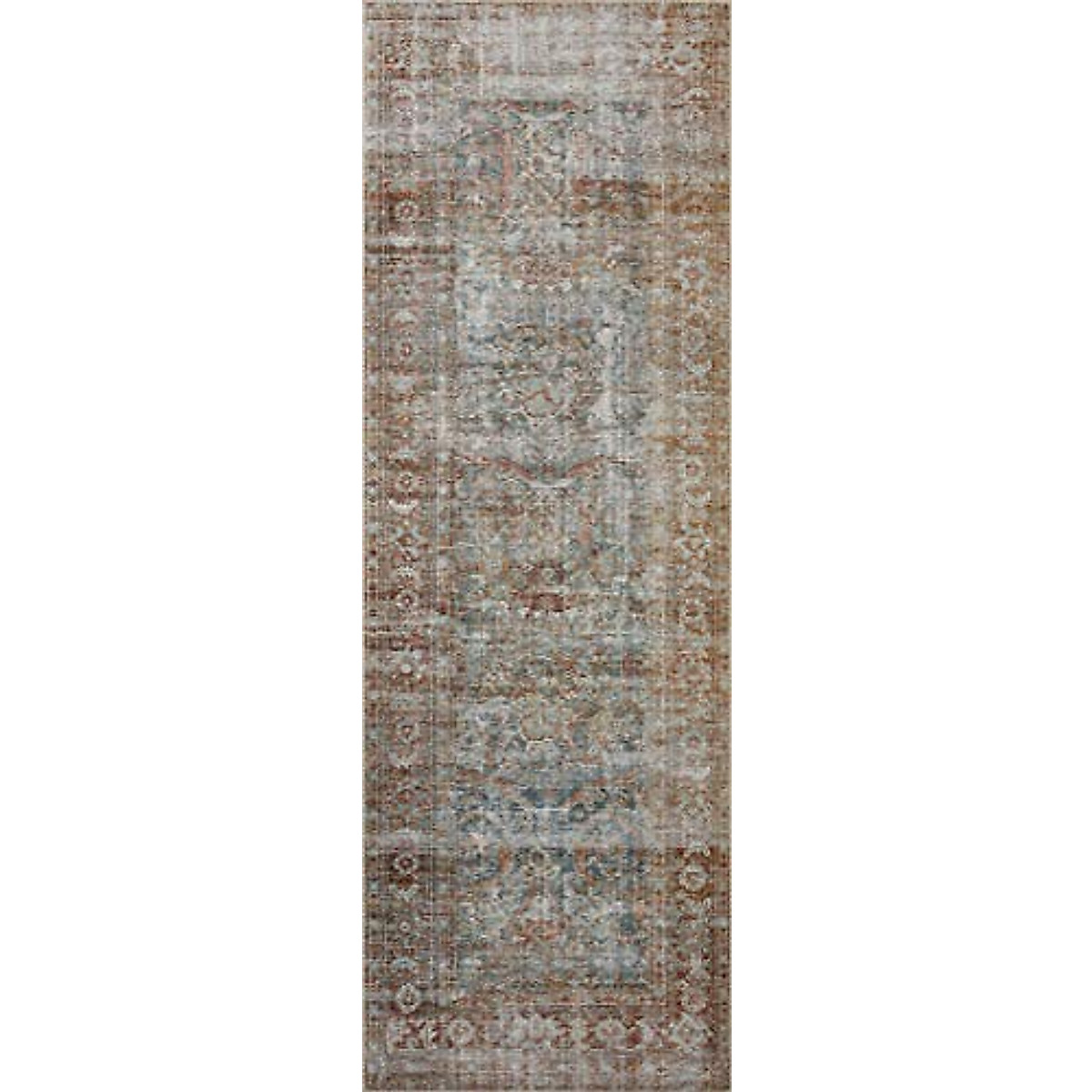 Chris Loves Julia x Loloi Jules Collection JUL-05 Lagoon / Brick 7'-6" x 9'-6" Area Rug