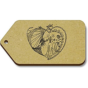 Azeeda 10 x 'Decorated Heart' 66mm x 34mm Gift Tags (TG00110948)