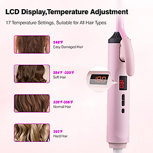 Small Curling Iron for Short Hair,3/8 Inch Small Barrel Skinny Hair Curling Tongs ,9mm Thin Curling Iron Wand ,Dual Voltage Fast Heating Adjustable Temperature